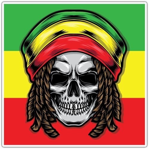 Rastaman Rasta Hat Marijuana Weed Cannabis Car Bumper Window Sticker ...