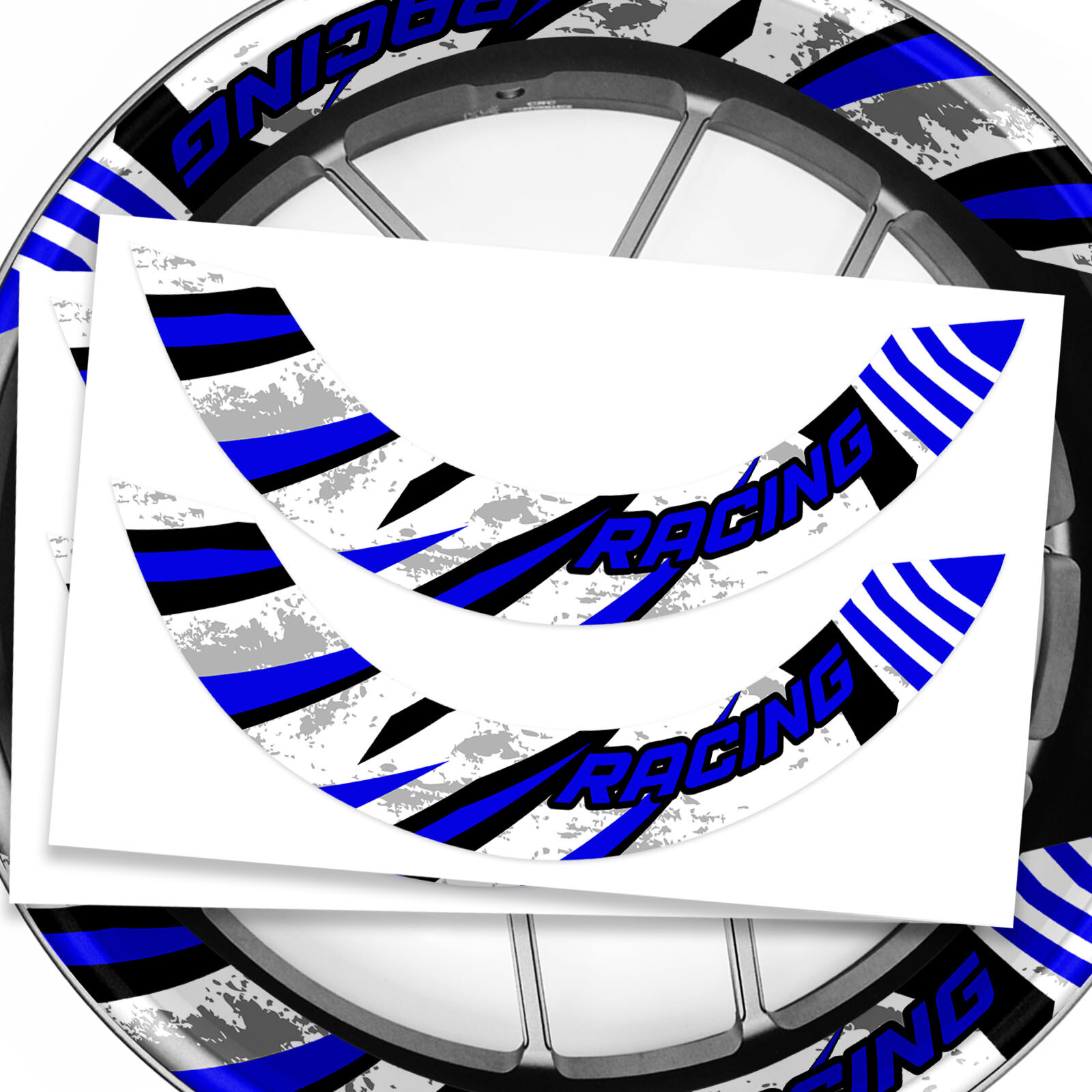 Blue Rim Stickers Motorcycle S14W For Yamaha YZF R6 YZF-R1 16 17 18 19 ...