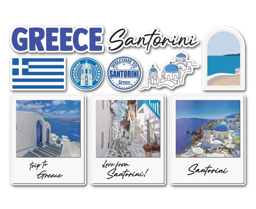 A5 Sticker Sheet Santorini Vinyl Stickers - Greece Greek Landmarks ...