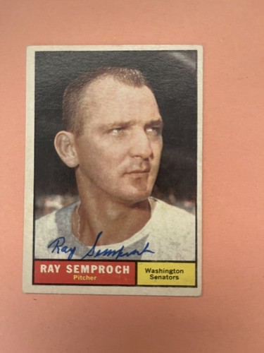 1961 Topps #174 Washington Senators Ray Semproch Autograph. | eBay