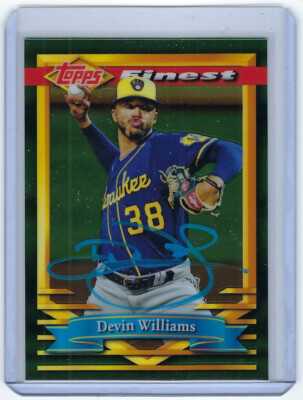 2021 BREWERS Devin Williams signed card Topps Finest Flashbacks #79 ...