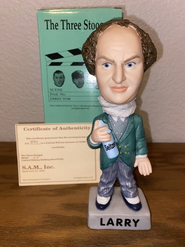 Vintage 1994 Larry Fine The Three 3 Stooges SAM Bobblehead NEW Nodder ...