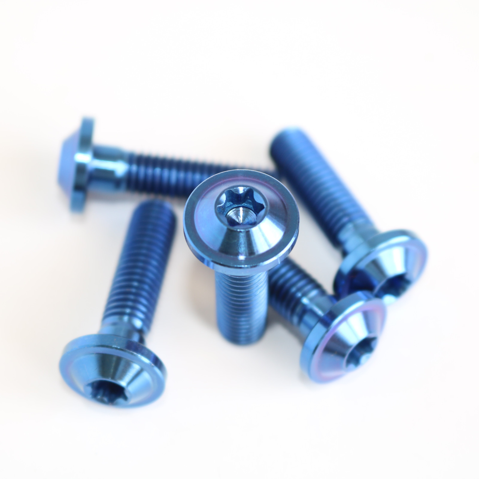 M8 x 30mm Bolts Blue Titanium M8x30mm Screws Low Profile Flange Head ...