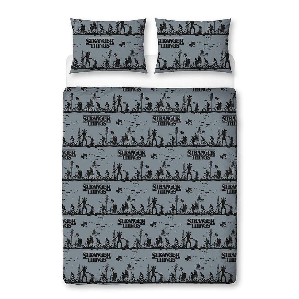 Stanger Things Double Duvet Cover Set Hawkins Town Map Reversible ...