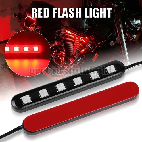 2X 3inch Red 6 LED Light Motorcycle Tail Brake Signal Flash Strobe ...