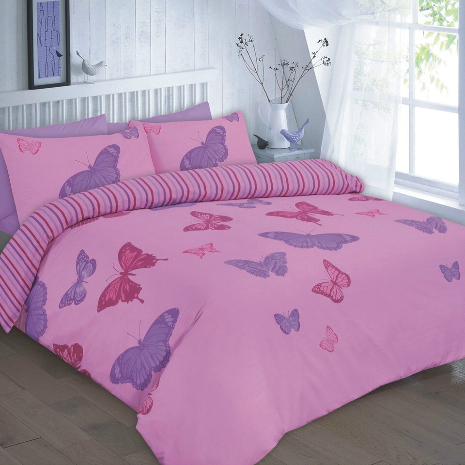 ELSA Butterfly Duvet Cover + Pillow Cases Modern Poly Cotton Print ...