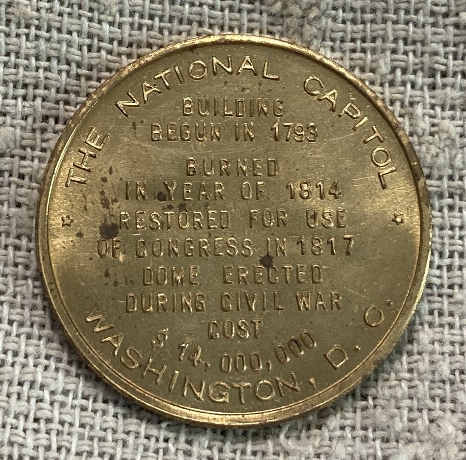 Vintage U.S. Capitol Building Washington DC Token | eBay
