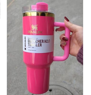 HOT Pink Stanley 40 oz Stainless Steel H2.0 Flowstate Quencher Tumbler ...