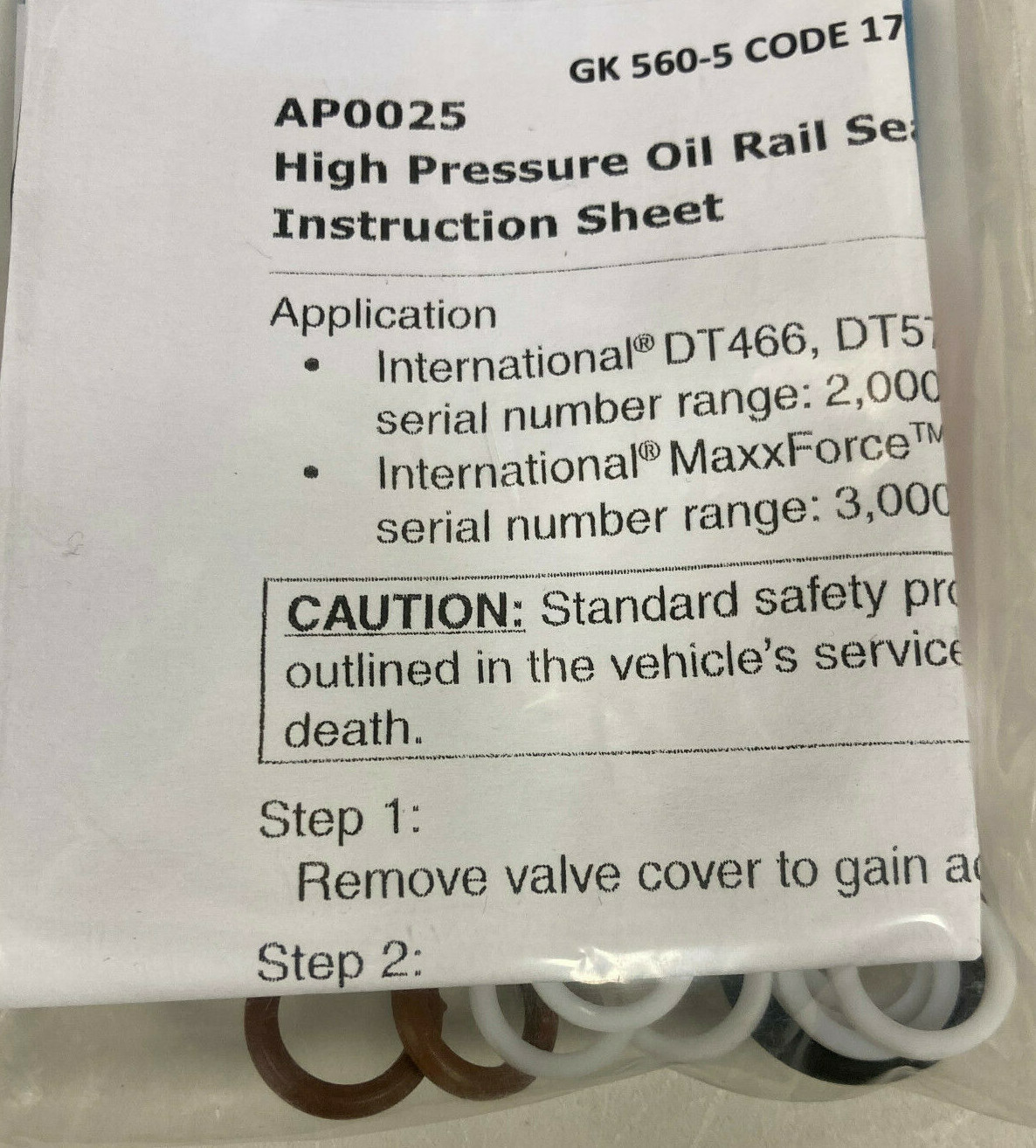 High-Pressure Oil Rail Seal Kit for DT466E / DT570 MaxxForce DT/9/10 | eBay