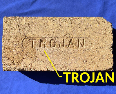 SEE VIDEO ANTIQUE TROJAN YELLOW FIRE BRICK VINTAGE GLADDING McBEAN, LOS ...