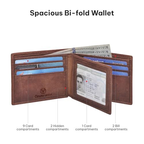 VALENCHI Leather Wallet For Men - RFID Blocking Wallet For BF-02 BROWN ...