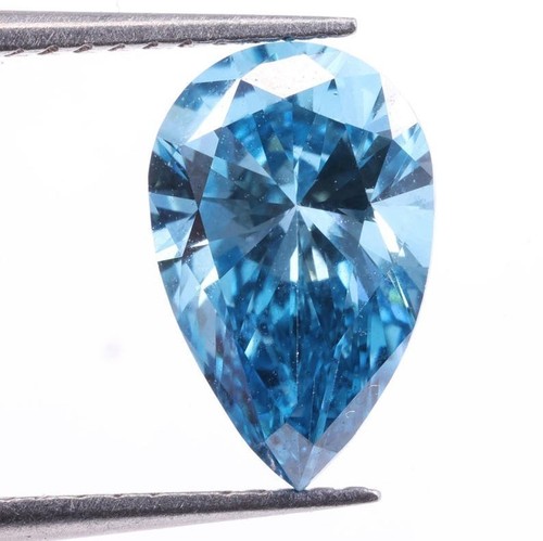 Blue Color Diamond VVS1 Pear Cut Good Quality Loose Gemstone 7x10mm ...
