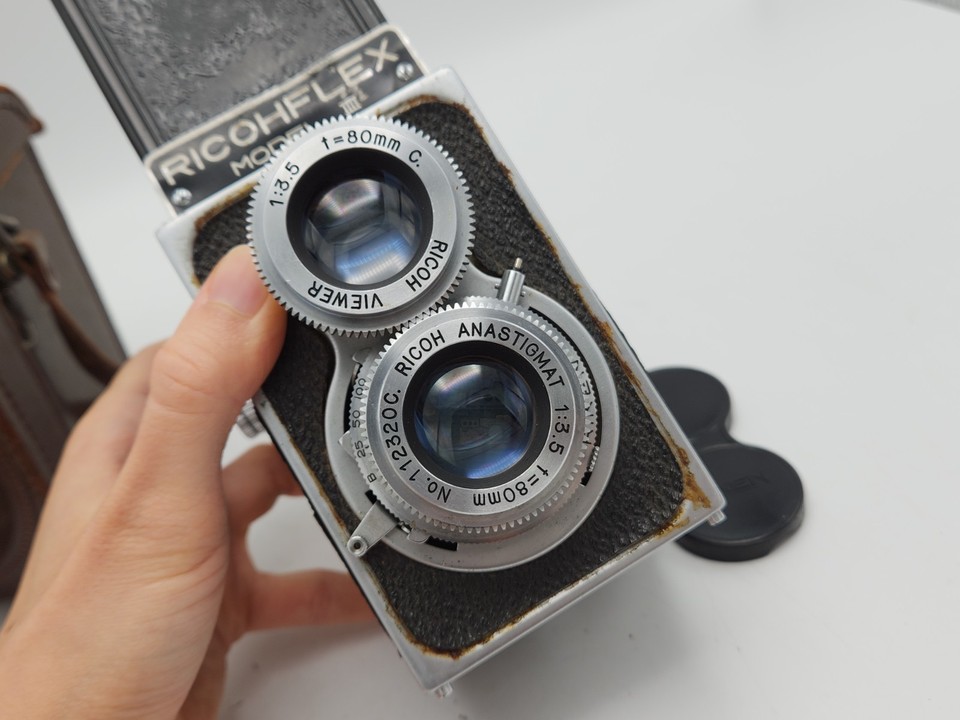 *Rough* Ricohflex IIII IV 6x6 120 Film TLR Camera w/ Case Ricoh 80mm F3 ...