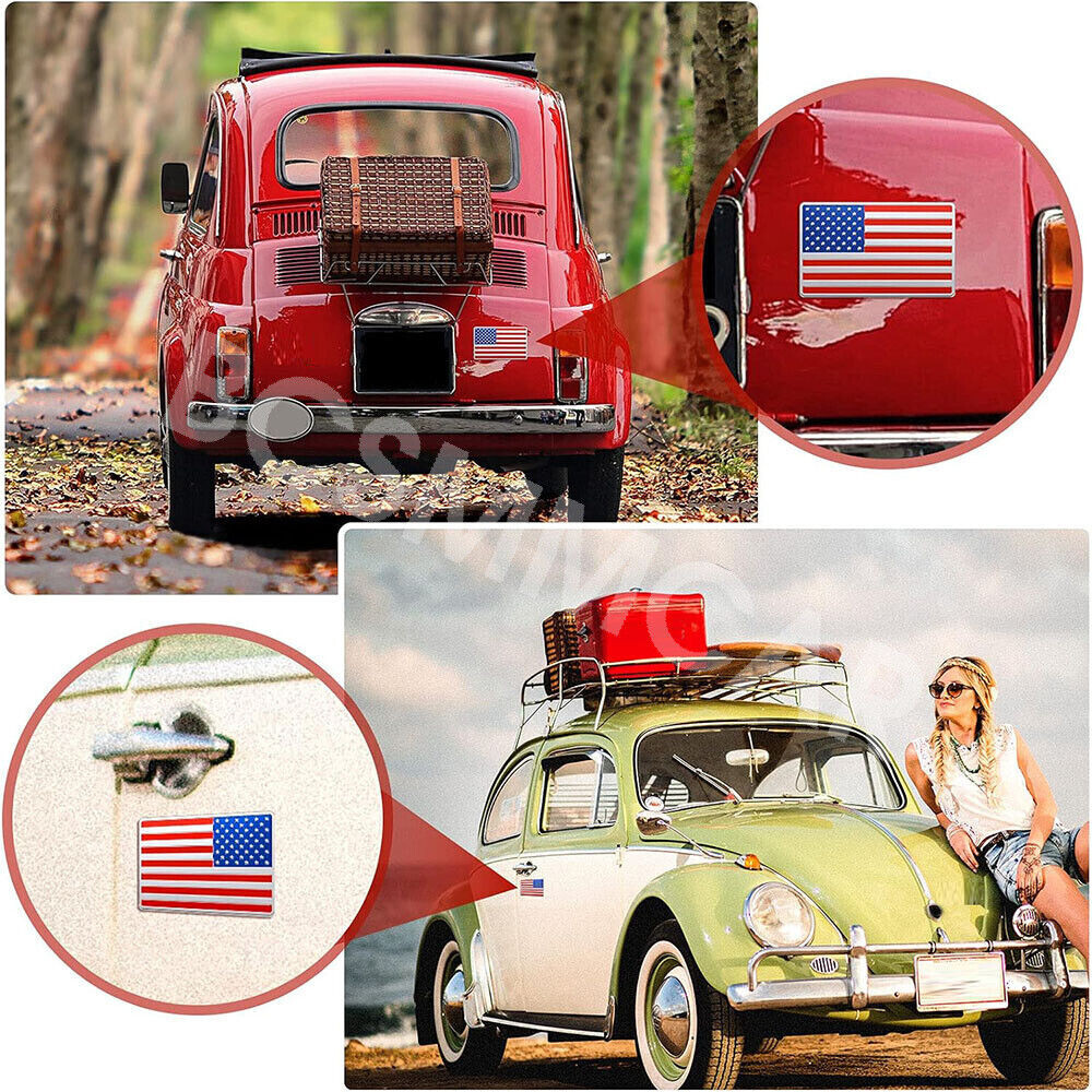 2Pcs Car Stickers USA American Flag Decal Truck Body Window 3D Metal ...