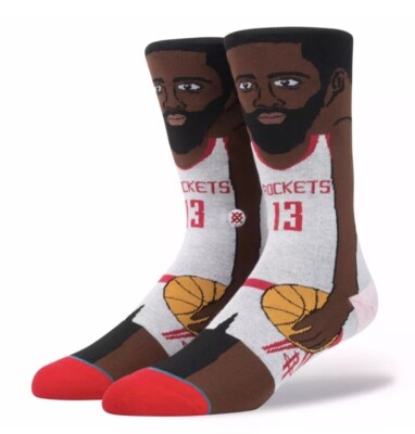 Stance Men's Socks L 9-12 NBA The Beard James Harden Crew Sock Houston ...