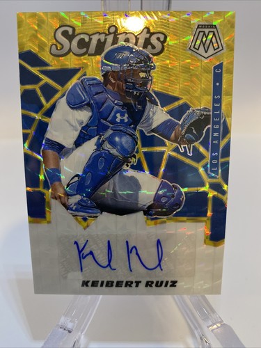 2021 Panini Mosaic - Scripts GOLD PRIZM #16 Keibert Ruiz -Autograph- LA ...