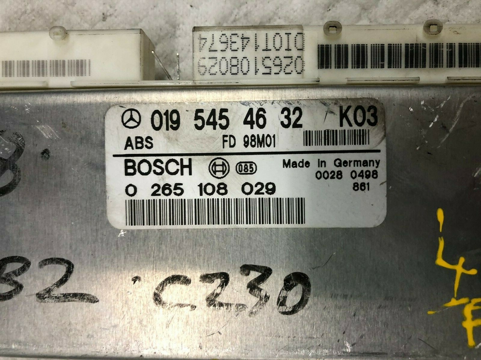 1998 MERCEDES BENZ C230 Computer ABS CONTROL UNIT 019 545 46 32 OEM (R ...