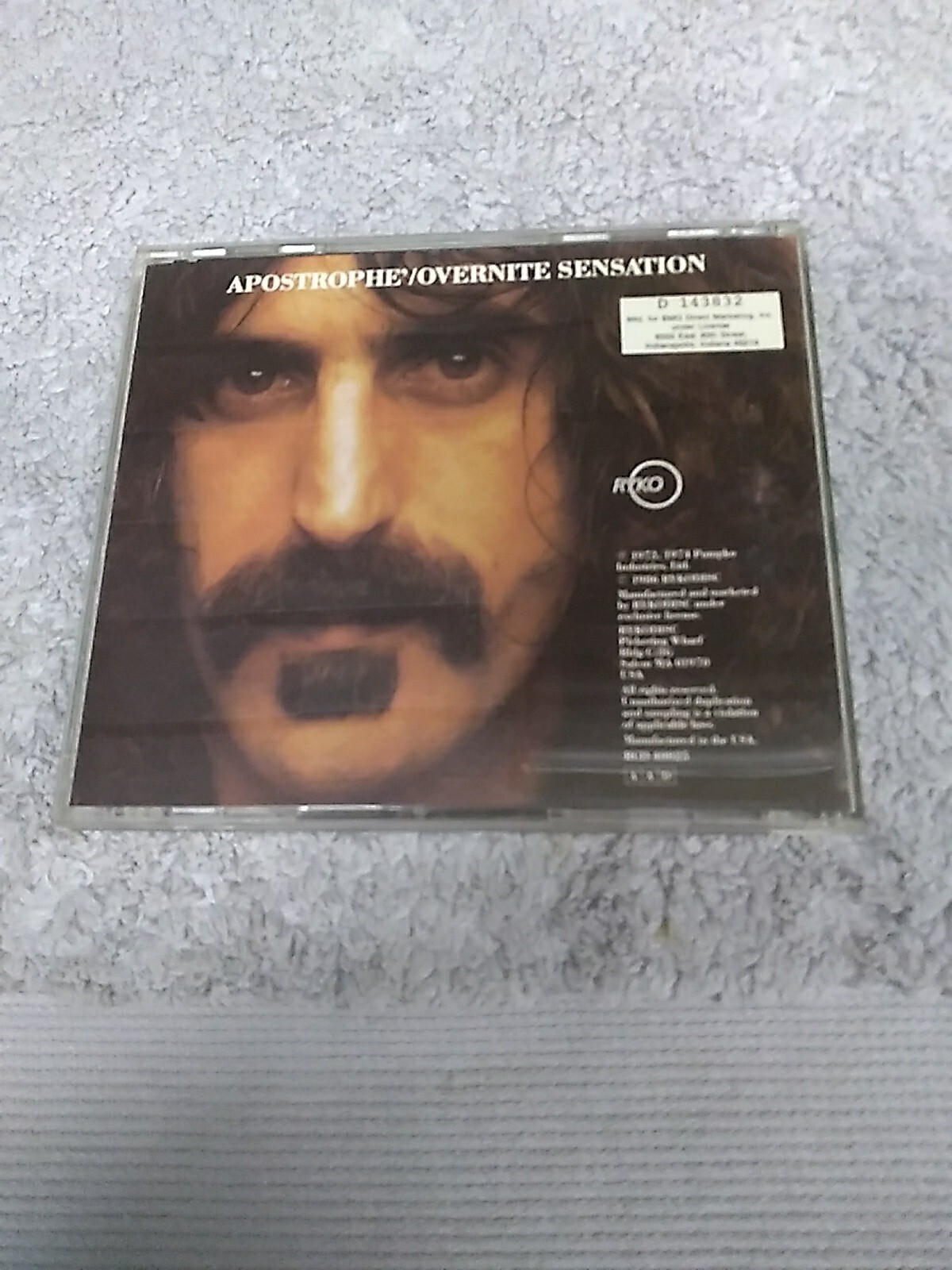 Apostrophe / Overnite Sensation by Frank Zappa Excellent condition ...