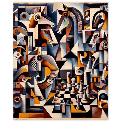 Chess Abstract Original Painting Print | Cubism | Modern Wall Art ...