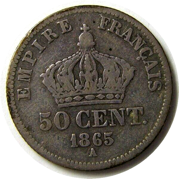 elf France Empire 50 Centimes 1865 A Napoleon III Silver | eBay