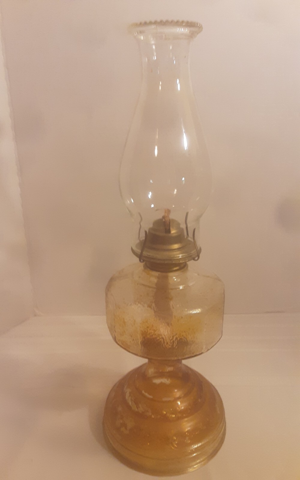 Vintage Eagle P&A Risdon Amber or Orange Glass Oil Lamp W/Burner ...