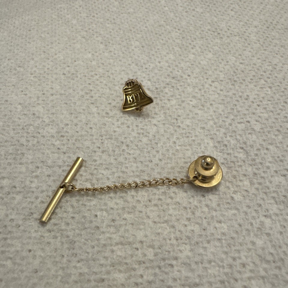Vintage BELL TELEPHONE Labs Tie Pin 10K Gold | eBay
