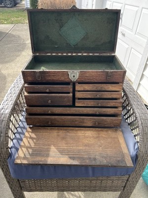 Antique 1930’s Wood 7 Drawer Quartersawn Dovetail Oak Machinist Tool ...