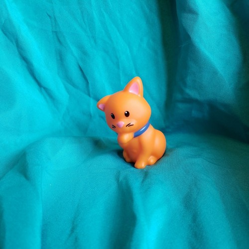 Fisher Price Little People Orange Kitty Cat Licking Paw Pet Farm Toy ...