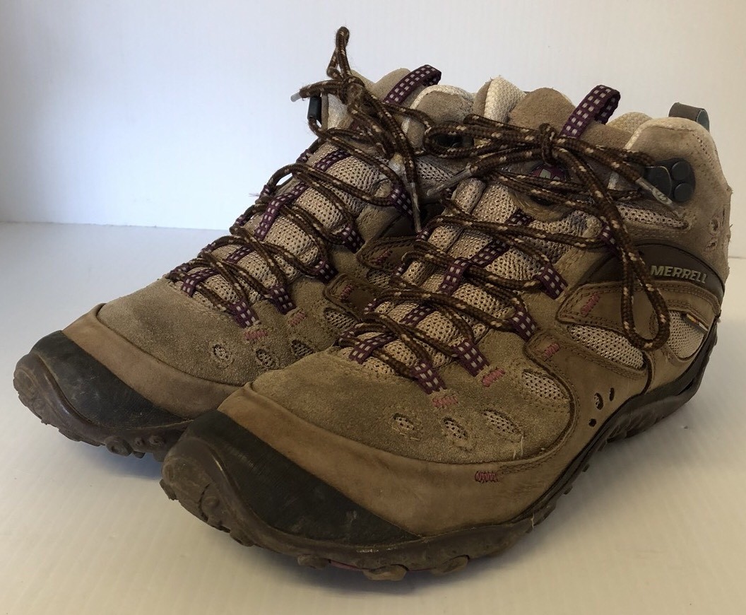 Merrell Chameleon Arc Mid Ventilator Brown Hiking Boots Women's 11 ...