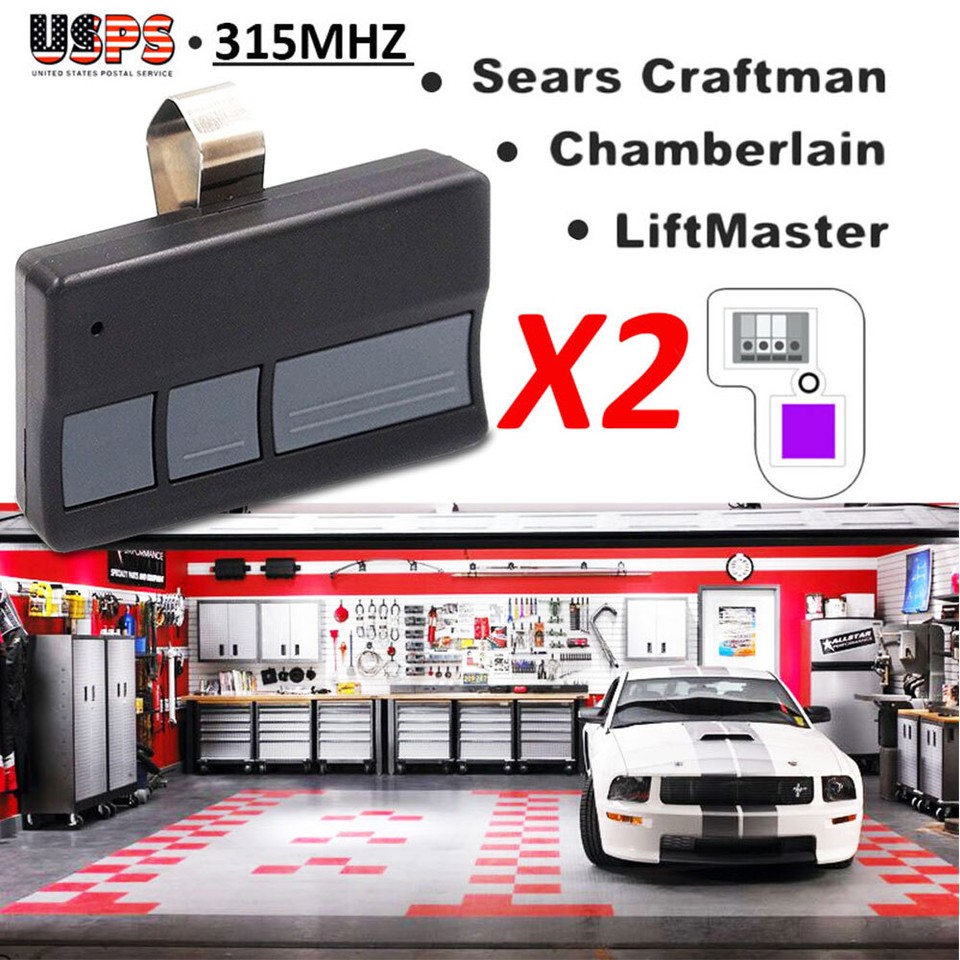 2 For Chamberlain LiftMaster Craftsman Garage Door Opener Remote 355LM ...