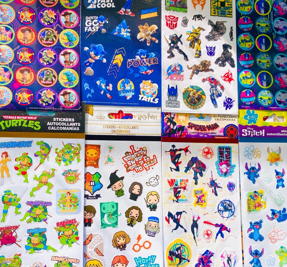 444 Boy Stickers Light Year Spiderman Jurassic Park Teenage Mutant ...