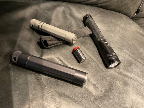 Generic Flashlight Trio Great Condition Black and Silver | eBay