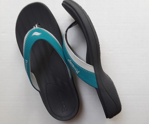 Powerstep Fusion New Women's Teal/Gray Orthotic Arch Support Sandals ...