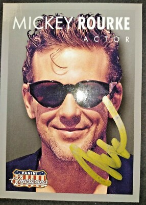 MICKEY ROURKE ACTOR BOXER ICON SIGNED AUTOGRAPHED PANINI AMERICANA ...