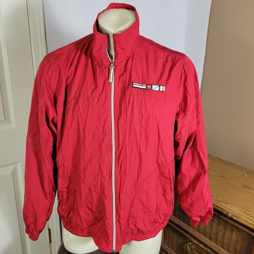 Vintage Catalina Jacket Women XL Plus Red Windbreaker Sport Zip Front ...