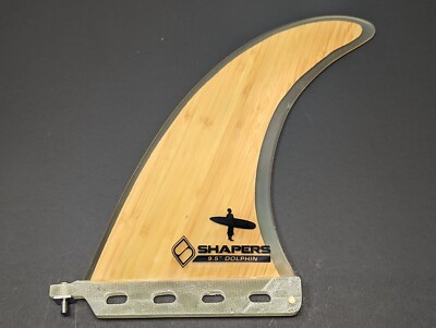 Shapers surfboard fin Longboard 9.5" fiberglass bamboo New Dolphin ...