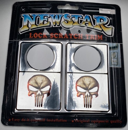 PUNISHER SKULL Door Lock key scratch Guard chrome Trim emblem decals ...