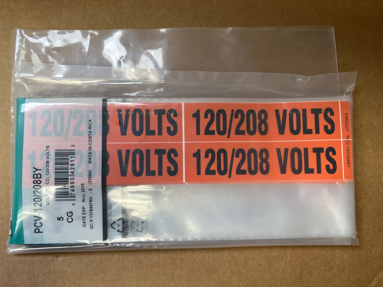 [PACK OF 45] PANDUIT PCV-120/208BY VOLTAGE LABEL ~ NEW SEALED | eBay