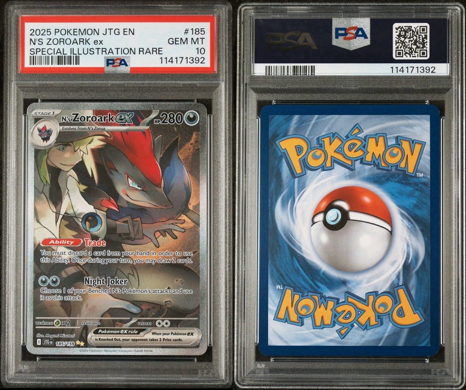 2025 POKEMON JTG EN JOURNEY TOGETHER ENGLISH #185 N'S ZOROARK EX PSA 10 ...