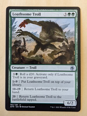 LOATHSOME TROLL-MTG:ADVENTURES IN THE FORGOTTEN REALMS-UNCOMMON 192/281 ...