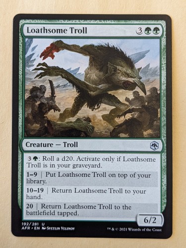 LOATHSOME TROLL-MTG:ADVENTURES IN THE FORGOTTEN REALMS-UNCOMMON 192/281 ...