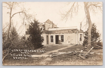Seward Nebraska Cyclone Disaster Henry Rolfsmeier Home 1913 RPPC Real ...