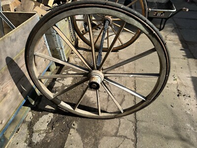 12 spoke wooden carriage wheels and axle | eBay