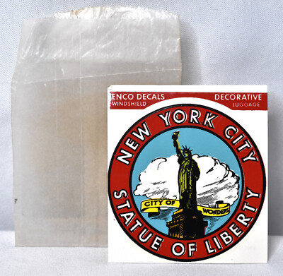 VINTAGE NEW YORK CITY - STATUE OF LIBERTY ENCO TRAVEL DECAL STICKER | eBay