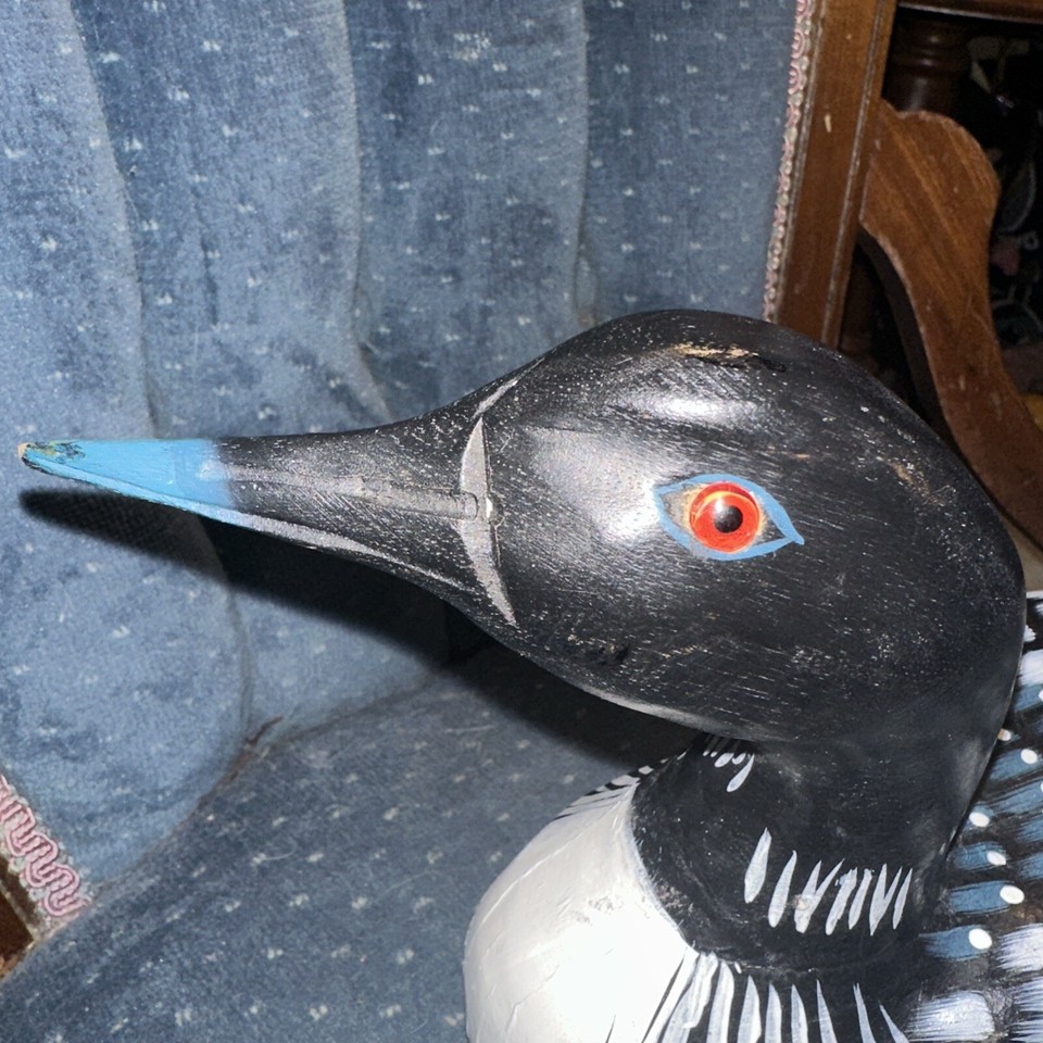 Vintage Large Loon Decoy Hand Carved RARE | eBay