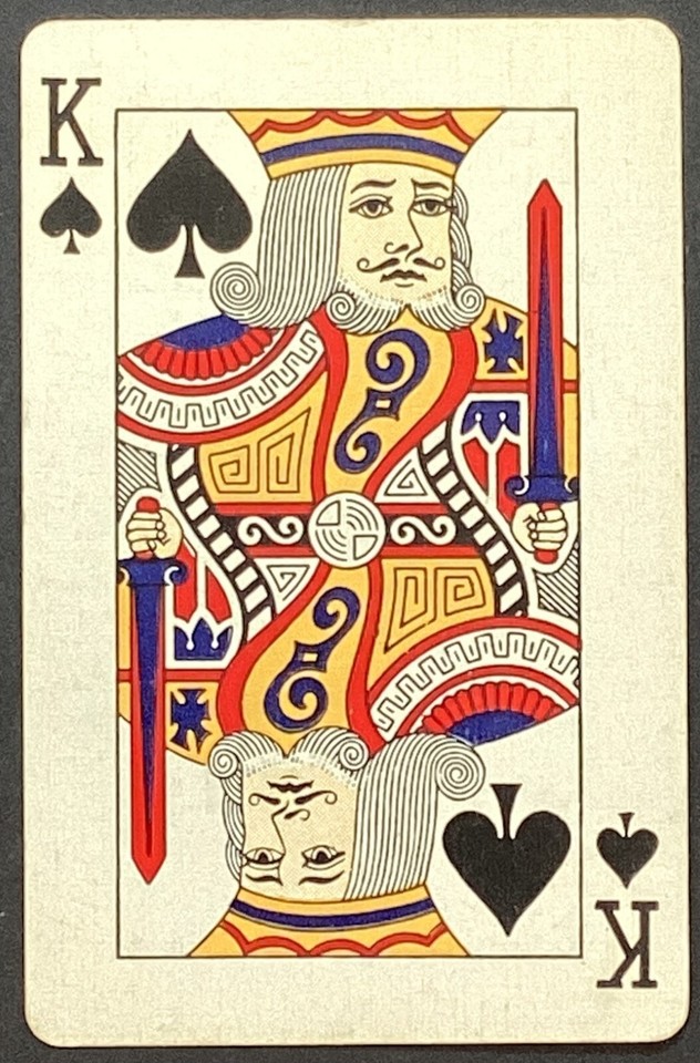 Gustin Bacon GB Mfg Co Ad Vintage Single Swap Playing Card King Spades ...