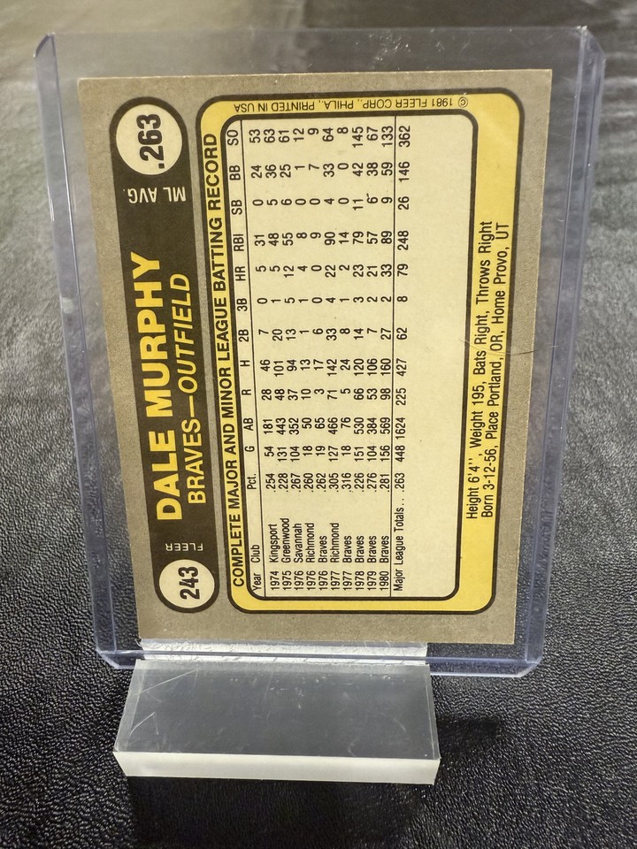 1981 Fleer - Dale Murphy #243 | eBay