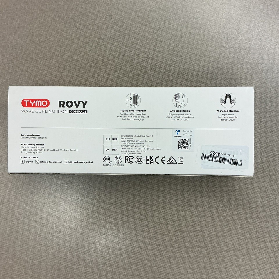 TYMO ROVY Wave Curling Iron 1.25 Inch, Ceramic 3 Barrel, Dual Voltage ...