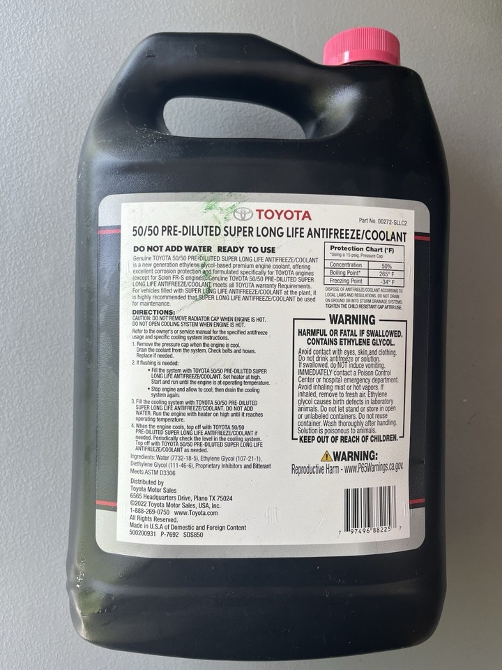 1 Gal Genuine Toyota/ Lexus Antifreeze Coolant 50/50 OEM | eBay