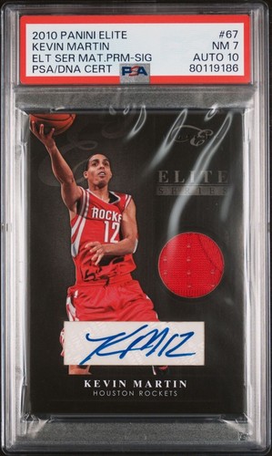 Kevin Martin 2010-11 Elite Black Box Prime Material Signatures 2/5! #67 ...